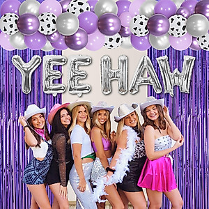 Cheereveal Cowgirl Bachelorette Party Decorations Purple, Yeehaw Bachelorette Balloon Garland Kit, Nashville Bachelorette Party Decorations Disco Cowgirl for Western Bridal Shower Party Supplies