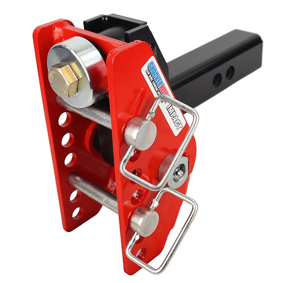 Shocker Impact Cushion Hitch Combo Ball Mount 4" Rise to 4" Drop, Fits 2" Hitch Silver Combo 2" & 2-5/16" Balls