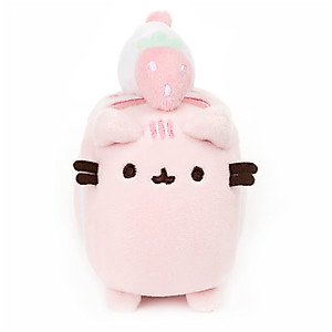 GUND Roll Cake Pusheen Sweet Dessert Squishy Plush Stuffed Animal Cat and Satisfyingly Stretchy Fabric, for Ages 8 and Up, Pink and Purple, 4”