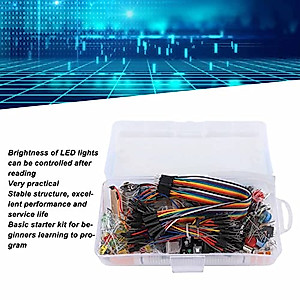 Electronics Component Assortment, Controllable LED Brightness Electronics Component Kit Stable for Programming Experiments