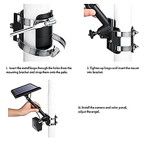 Wasserstein 2-in-1 Universal Pole Mount for Camera & Solar Panel Compatible with Wyze, Blink, Ring, Arlo, Eufy Camera (White) - Mount Only, Solar Panel and Camera Not Included