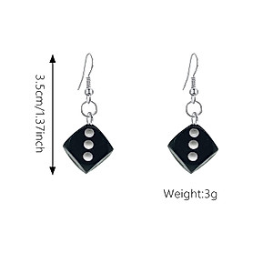 Just Follow 8 Pairs 3D Dice Earrings Funny Weird Earrings Aesthetic Cool Quirky Cute Kawaii Drop Dangle Earrings Costume for Women (8 Pairs)