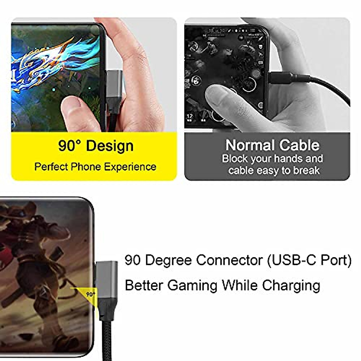 USB-C Extension Cable Right Angle 6.6ft,10Gbps USB-C 3.1 Gen 2 Male to Female 4K Video Cable,90 Degree Extender Cable for 2021 iPad Mini 6,MacBook Pro/Air,iMac,USB-C Hub/Docking Station/Camera/Laptop