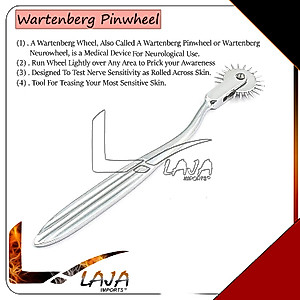 Laja Imports 4 Pcs Set Diagnostic Neurologic Wartenberg Sensory Testing Pinwheel Stimulator for Educational Use