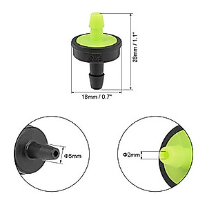 uxcell Pressure Compensating Dripper 8GPH 30L/H Emitter for Garden Lawn Drip Irrigation with Barbed Hose Connector Plastic Green 20pcs