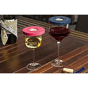 Wine Tapa Drinking Glass Covers-Keep Bugs Away from Wine Glasses Outdoors - Use as Cover for Coffee Mugs, Soda Cans, and Drinking Glasses, Set of 6 No Spill Covers (Verona)