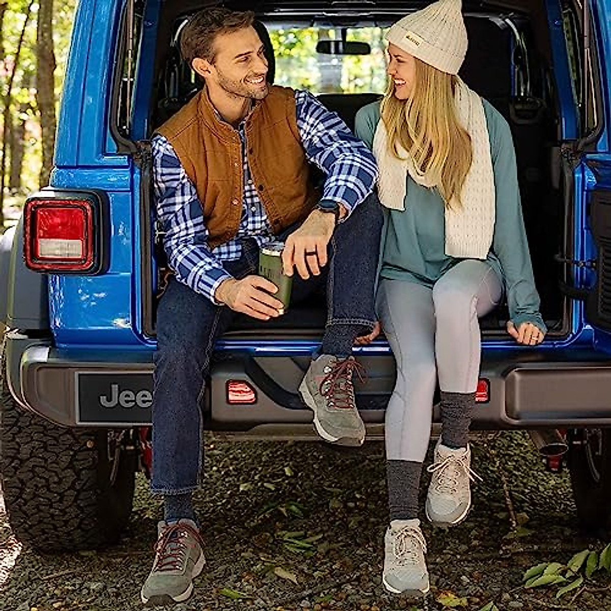 Jeep Women's Wool Blend Logo Crew Socks 1 Pair Pack, Gray, Women's Shoe Size: 5-11