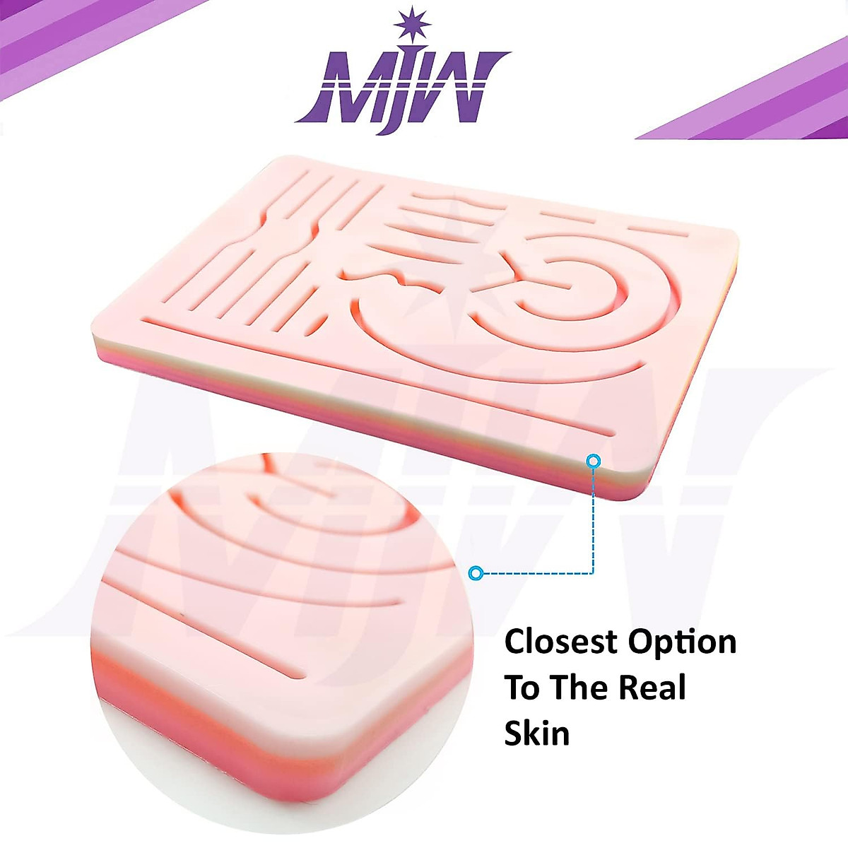 Upgraded Suture Pad for Medical and Vet Students, Refill Suture Practice Pad for Suture Kit, 3 Layers Durable Pad with Pre-Cut Wounds, Hard to Rip, Tear or Break (Training Practice Only)