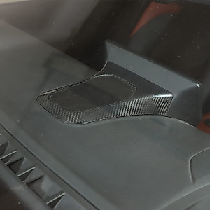 RURZTDAKM Car Center Console Dashboard Horn Decorative Protector Cover,Real Carbon Fiber Trim,Fit for Toyota Supra GR A90 A91 MK5 2019-2022,Auto Interior Accessories (Black Carbon Fiber)