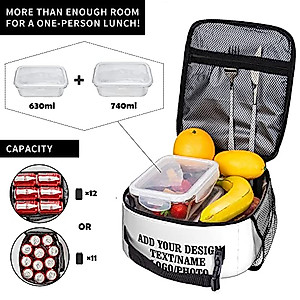 Wondfamiker Custom-Lunch Bag-Box Personalized Your Name Text or Picture Insulated Cooler Reusable Picnic Office Bag Tote For Women Men,Portable Thermal Meal Bag Gift (color3)