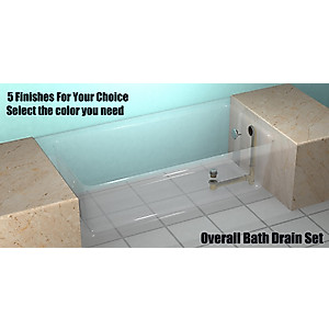 Artiwell 1-1/2" Brass Tubular Bath Drain Kit with Tip-Toe Bath Drain Stopper, Touch-Toe Tub Drain, Tip Toe Bathtub Drain Waste and Overflow with Plug and Bathtub Overflow Drain Cover, Matte Black