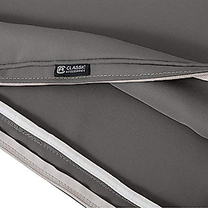 Classic Accessories Montlake FadeSafe Water-Resistant 74 x 23 x 3 Inch Outdoor Chaise Lounge Cushion Slip Cover, Patio Furniture Cushion Cover, Light Charcoal