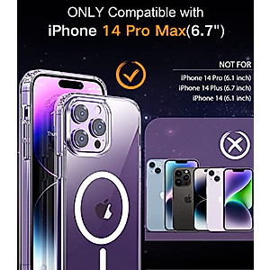 BOTOER for iPhone 14 Pro Max Phone Case,with 3 Pack Screen Protector + 3 Pack Camera Lens Protector,Ultra Thin Scratch Resistant Drop Magnetic Phone Case for iPhone 14 Pro Max 6.7 Inch