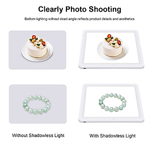 PULUZ 29cm Photography Shadowless Light Panel Ultra Bright LED Fill Light Background Panel Touch Bottom Light Photo Box Light with USB-C Power Suitable for Jewelry Cosmetic Handicraft Shooting