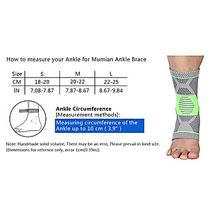 Ankle Support Sleeve, Sport Elastic Ankle Compression Brace Sleeve Socks, Man Woman Ankle Protector for Arthritis Pain Relief Ligament Damage Injury Recovery Plantar Fasciitis Heel Spurs, 1 Pair (S)
