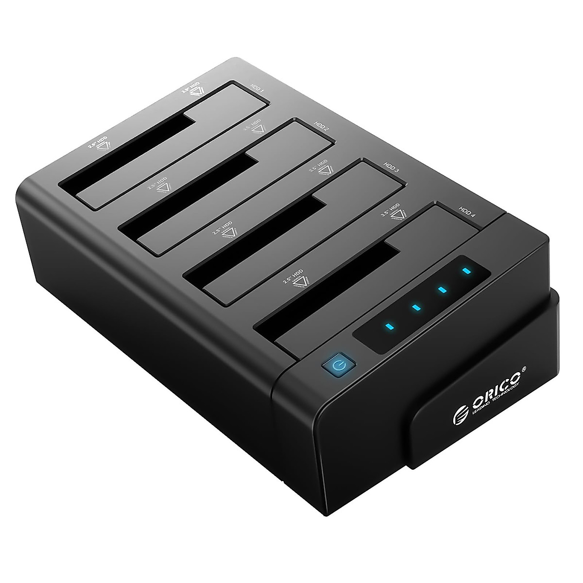 ORICO 4 Bay External Hard Drive Docking Station USB 3.2 Gen 1 to SATA I/II/III for 2.5''/3.5'' HDD SSD with Hard Drive Duplicator/Cloner Function Support UASP [4 x 20TB]-6648US3