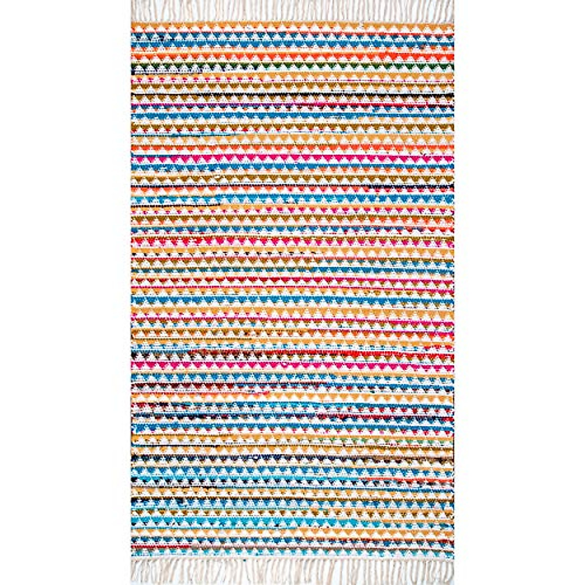 nuLOOM Rainbow Striped Boho Accent Rug, 2' x 3', Multi