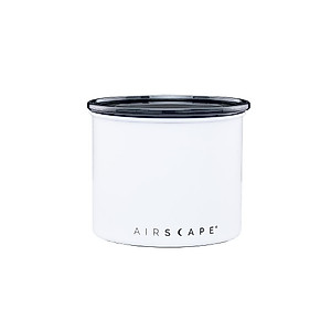 AirScape Steel Coffee Canister Family - Set of 3 - Food Storage Container - Patented Airtight Lid - Push Out Excess Air Preserve Food Freshness (Matte White, Small, Medium & Large Kilo)