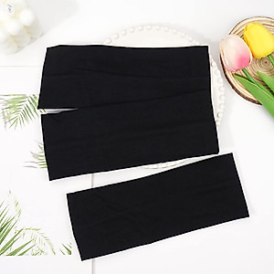 JOYOYO 3 Pack 9cm Unisex Headbands for Women's Hair Soft Stretchy Fabric Kylie Head Band Bandeaux Hair Accessories for Workout Gym Yoga Hair Band,100% Pure Cotton (Black)