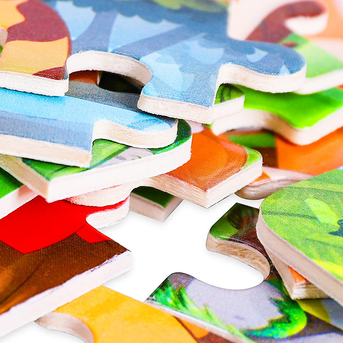 Max Fun Puzzles for Kids Ages 3-5, 20 Pieces Wooden Puzzles Dinosaur Puzzles for Toddlers Children Learning Educational Puzzles Boys and Girls Toys for 3+ Year Old (4 Puzzles)