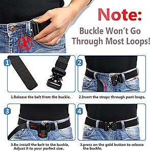 DOOPAI 3 Pack Tactical Belt,Quick Release Military Belt,Riggers Belts for Men