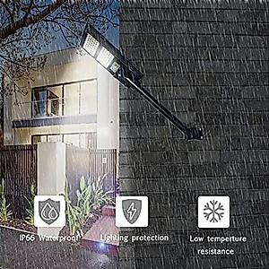 GLW 200W Solar Street Light with Motion Sensor Outdoor Lights 8000LM Dusk to Dawn Solar Flood Lights IP66 Waterproof LED Security Light for Garage,Yard,Parking Lot,Basketball Court and More(2 Pack)