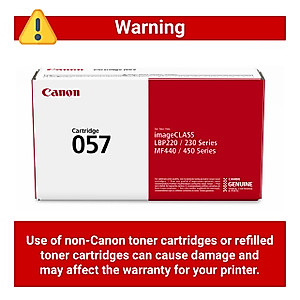 Canon Genuine Toner Cartridge 057 Black (3009C001), 1-Pack, for Canon imageCLASS MF449dw, MF448dw, MF445dw, LBP228dw, LBP227dw, LBP226dw Laser Printers, Standard
