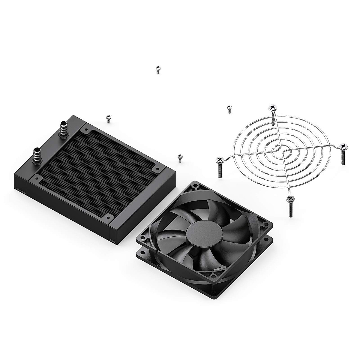 Clyxgs Water Cooling Radiator,12 Pipe Aluminum Heat Exchanger Radiator with Fan for PC CPU Computer Water Cool System DC12V 120mm Black