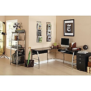 Realspace® Mezza 62"W L-Shape Corner Desk, Black/Chrome