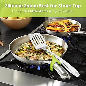 cobee 2pcs Spoon Rest for Cooking, Silicone Spoon Pot Pan Holder Non-Slip Pot Clip Rest Heat Resistance Kitchen Utensil Rest Mini Stove Top Spatula Holder Cute Cooking Gadgets for Kitchen Accessories