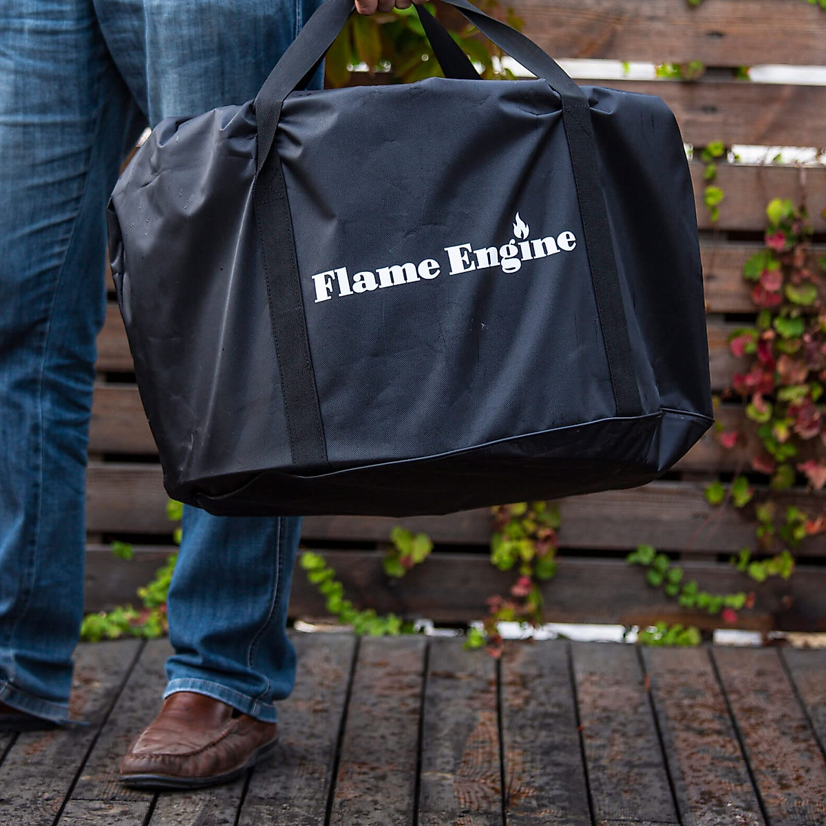 Flame Engine 19 Inch Circular Smokeless Fire Pit with Carry Bag and Ash Removal Tray for Easy Cleanup for Wood logs or Wood Pellets, Stainless Steel