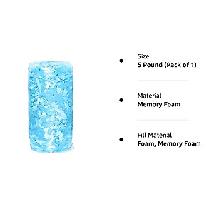 COYMOS 5lbs Shredded Memory Foam Filling for Bean Bag Filler Foam Refill for Pillow Dog Beds Chairs Cushions and Arts Crafts, Added Gel Particles