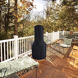 Nomiou Chiminea Cover,Waterproof,Windproof,Oxford Fabric Outdoor Garden Patio Heater Black Cover