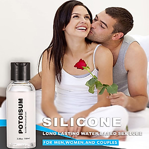 Personal Lubricant, Potoisum Silicone Based Sex Lube Premium Luxury Lubricant for Men Women & Couples, Longer Lasting Than Water Based, Hypoallergenic Glycerin Paraben Free Intimacy