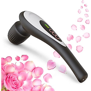 Roysmart Personal Handheld Vibrating Massager-Cordless Electric Muscle Deep Tissue Massager for Neck Back Shoulder Foot, Portable Seven Wand Massager for Full Body (Black)