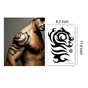 Kotbs 6 Sheets Extra Large Totem Temporary Tattoo Stickers, Waterproof Big Temporary Tattoos for Men Adults Guys Women Body Art Arm Shoulder Chest Make Up Fake Tattoos