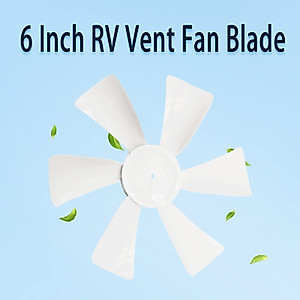 6’’ RV Vent Fan Motor & Fan Blade Replacement, 12V D-Shaft RV Vent Motor Compatible with Heng's, Elixir, Jensen, Jayco,Toyota Dolphin RV