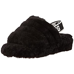 UGG Women's Fluff Yeah Slide Slipper, Black, 11 M US