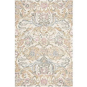 Safavieh Micro-Loop Collection 4' x 6' Ivory/Blue MLP901M Handmade Premium Wool Area Rug
