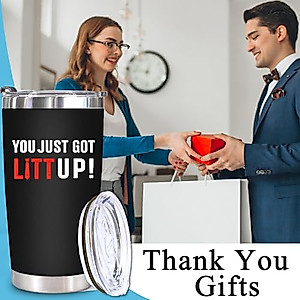 WECACYD You Just Got Litt Up Tumbler - Litt Up 20oz Tumbler Coffee Mug Black, Trending Cup for TV Show Fans - Funny Christmas Gifts for Suits TV Show Fans, Friends, Women, Men, Mom, Dad, Family