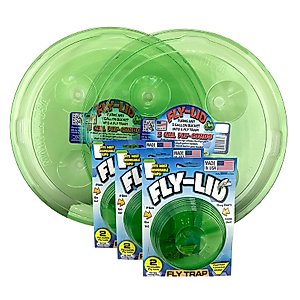 Billy-Bob Fly Lid Combo- Indoor Outdoor Eco Friendly Fly Control Pack - Includes 6 Fly-Lids (3-2 Packs) for Disposable Cups and 2 Fly-Lids for 5 Gallon Buckets