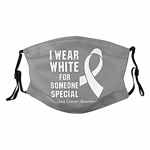 I Wear White for Someone Special Lung Cancer Awareness Mask Protect Respiratory System Breathe with Peace of Mind