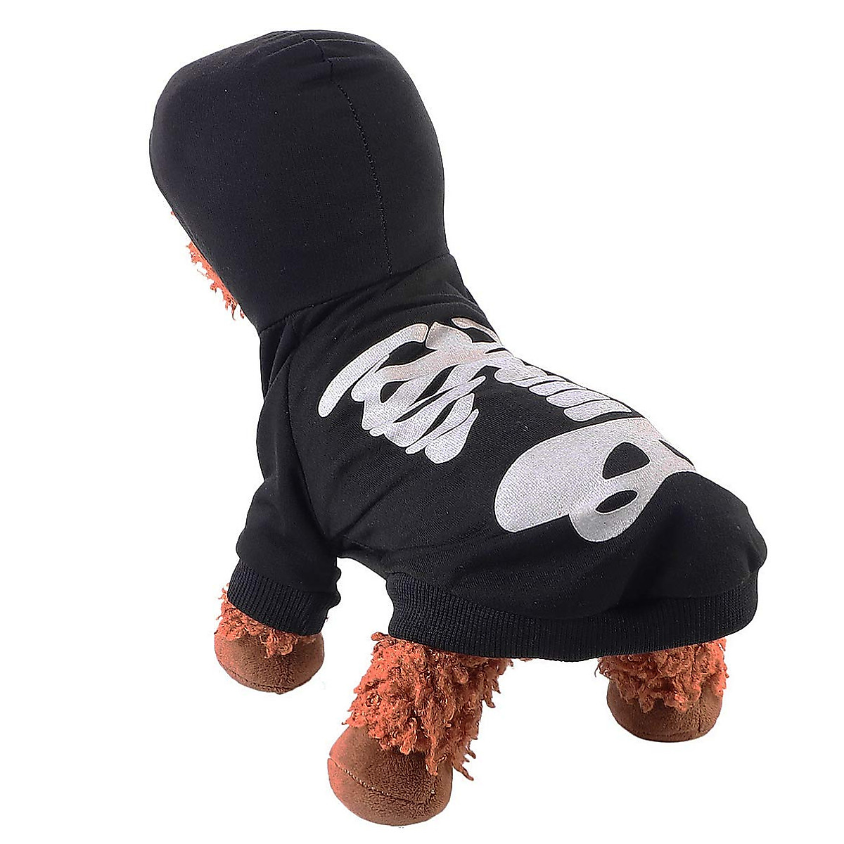 ULTECHNOVO Boys Costumes Halloween Dog Hoodie Glow in The Dark- Skeleton Dog Costumes- Flexible Ghost Jumpsuit Pet Clothing for Small Medium Large Dogs Cats Plain Hoodies