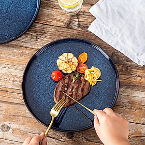 18-Piece Ceramic Dinnerware Set for 6, Vicrays Kitchen Dinnerware Set, Dinner Plates, Salad Plates, Bowls, Microwave, Oven, Dishwasher Safe, Scratch Resistant, Suitable for Home, Party, Restaurant