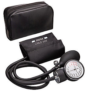 NOVAMEDIC Professional Black Pediatric Size Blood Pressure Machine, 7.2”-10.5", Aneroid Sphygmomanometer Medical Supplies, Manual Emergency BP Monitor for High Blood Pressure with Carrying Case