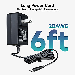 2 Pack 12Vdc 3A/3000mA 6ft Power Supply Adapter, 100-240V 50/60Hz AC to DC 36W Wall Charger with Barrel Connector for LED Strip Light, CCTV Camera, Router, DVR, NVR and More, ETL FCC (6Ft Cord, 20AWG)