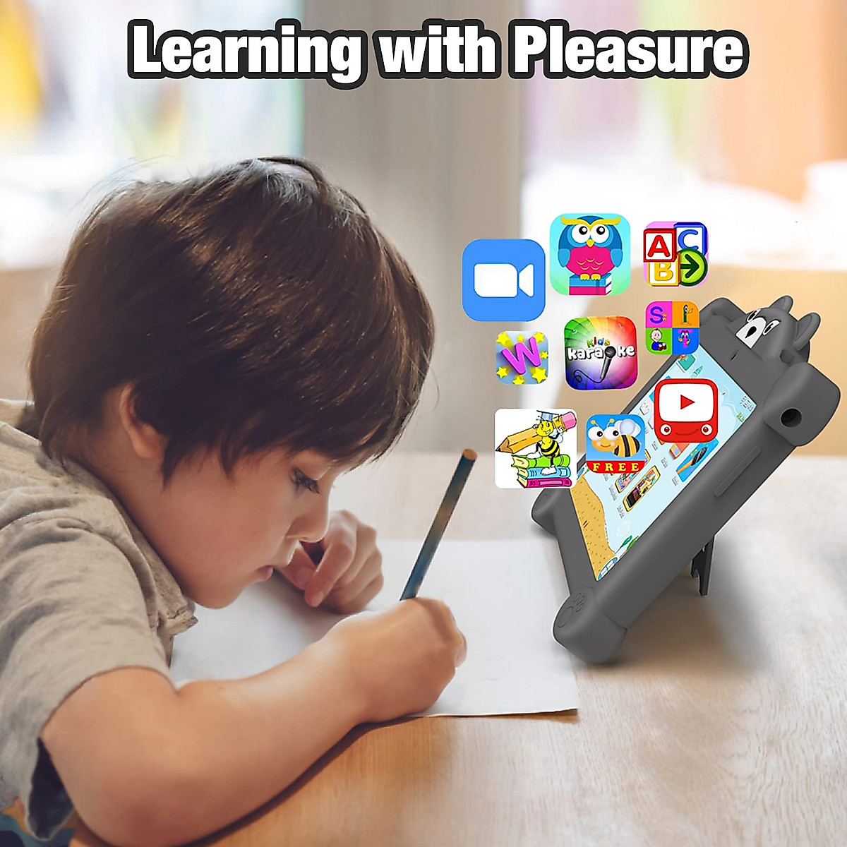 Kids Tablet,7 inch Tablet for Kids, Android 11Toddler Tablet, 2GB RAM, 32 GB ROM, Parental Control, Educational, Kids Software Pre-Installed, Compatible Gaming Controller, Kid-Proof Case (Gray)