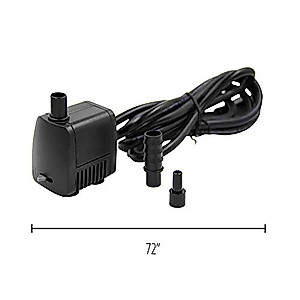 Teamson Home Water Pump for Fountains, Garden Ponds, and Birdbaths, 119 GPH, 2.5 Inch Length, Black