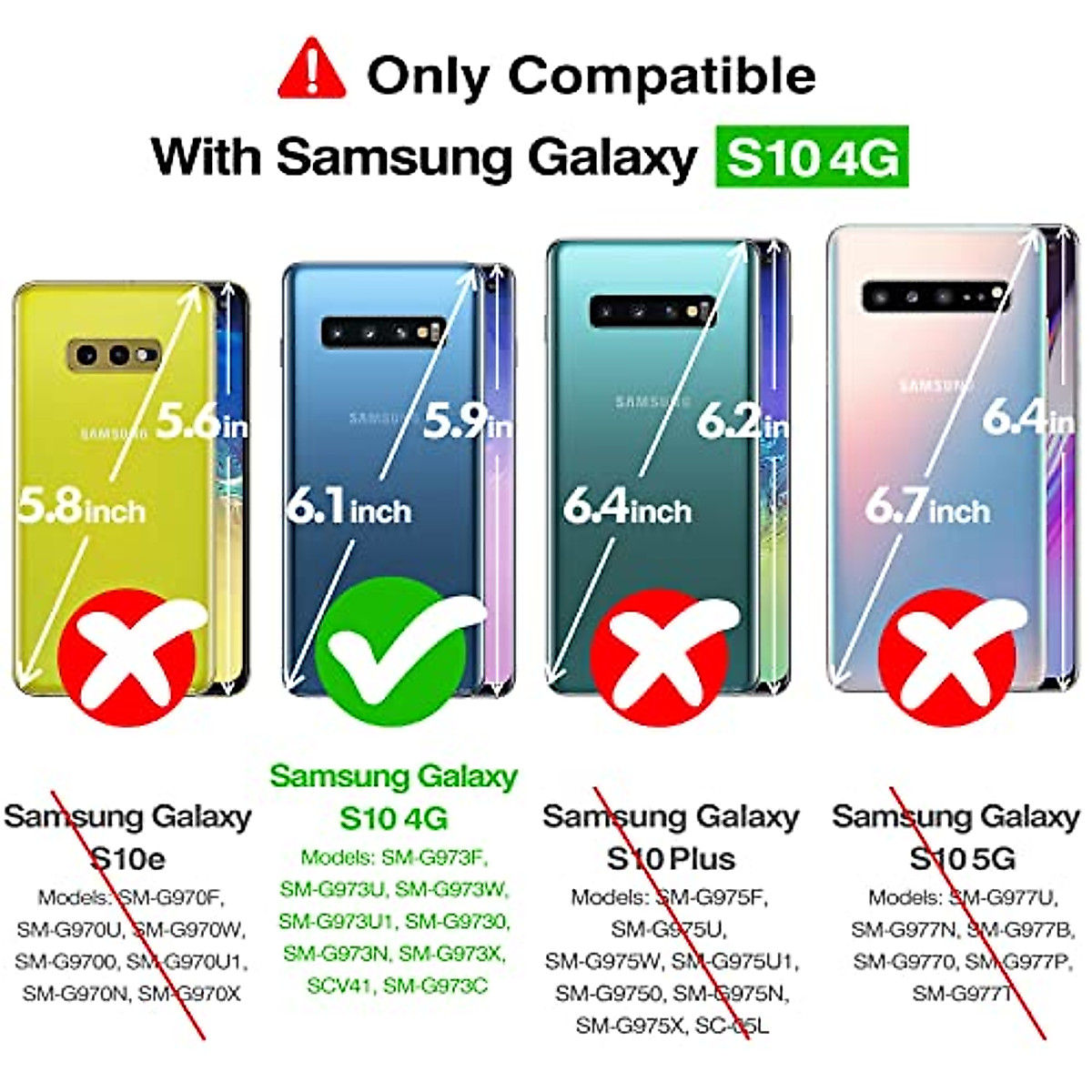 Rayboen Case for Samsung Galaxy S10, Crystal Clear Case Designed Shockproof Cover Thin Phone Protective Case for S10 4G