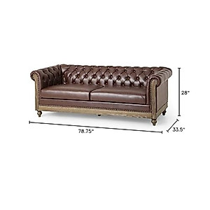 Christopher Knight Home Castalia Sofas, Dark Brown + Natural